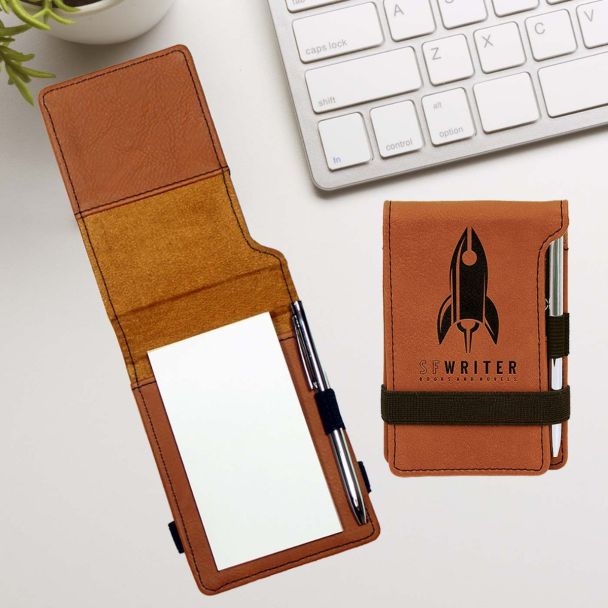 Personalized Mini Notepad And Pen in Rawhide Leatherette